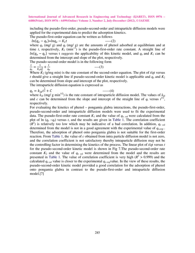 Removal of phenol from aqueous solutions by adsorption | PDF