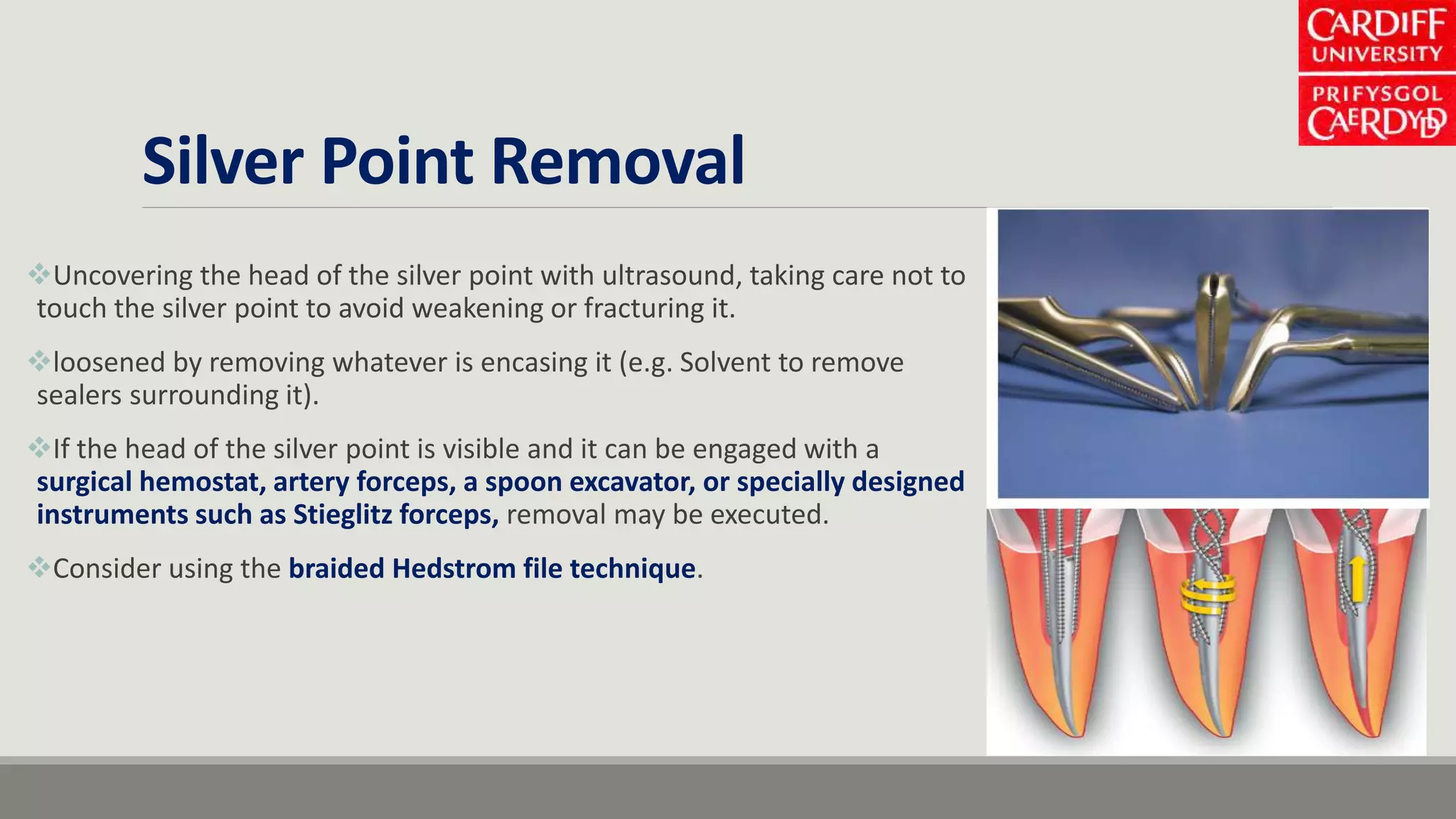 Removal of root filling materials techniques, outcomes and risks | PPTX