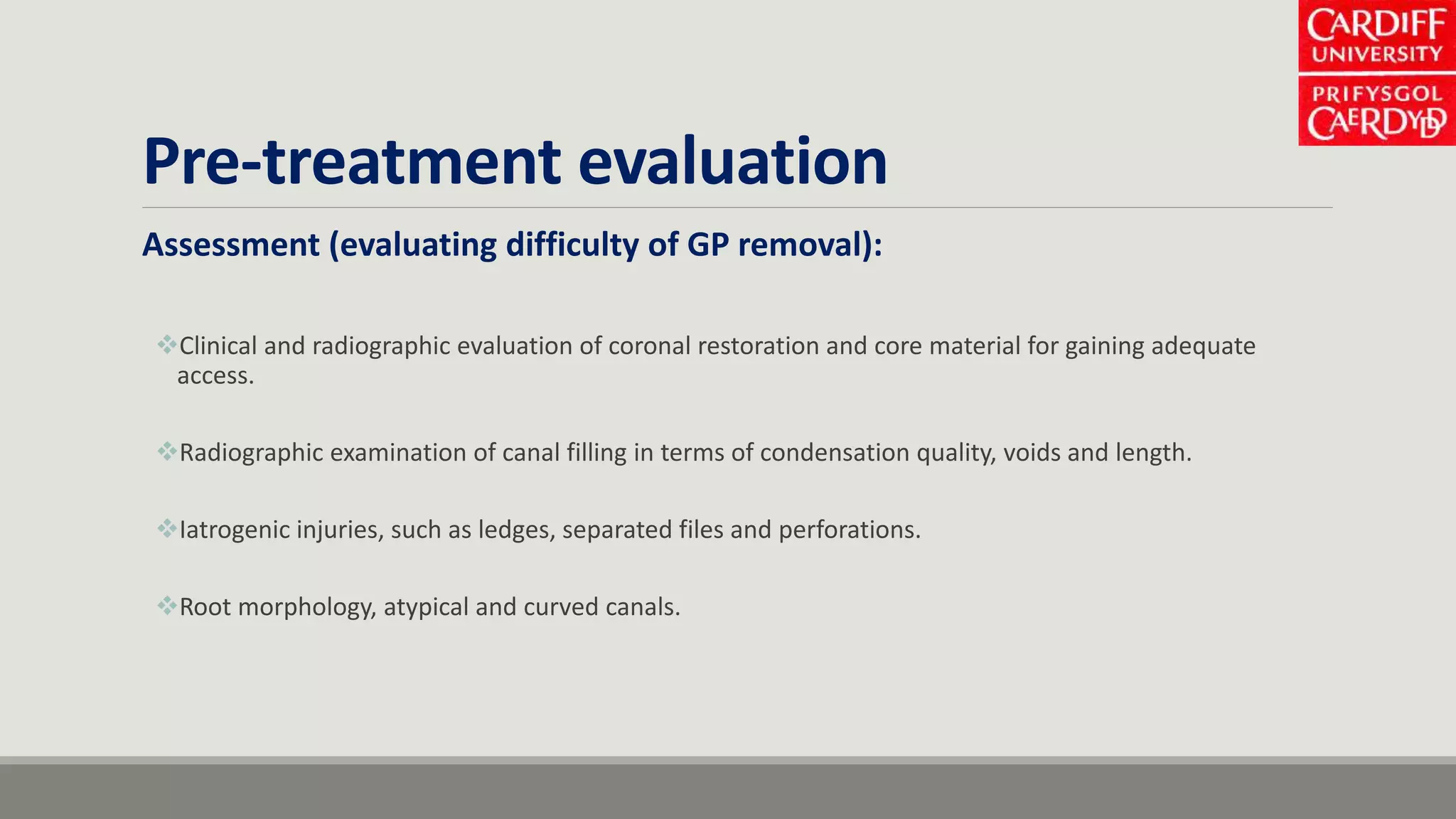 Removal of root filling materials techniques, outcomes and risks | PPTX