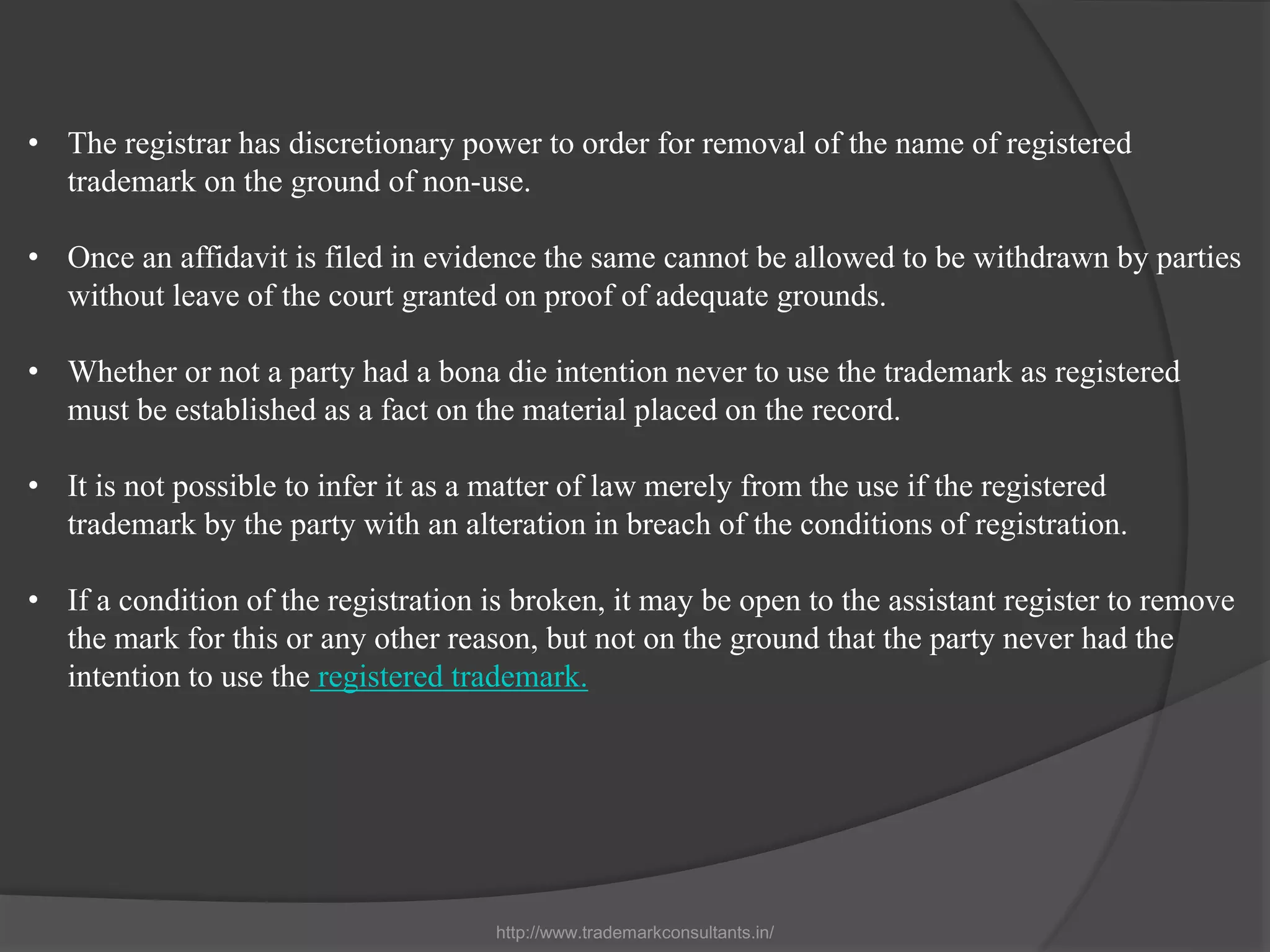 Removal of trademark from register | PPTX