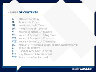 Removal To Federal Court Rob Foos | PPT