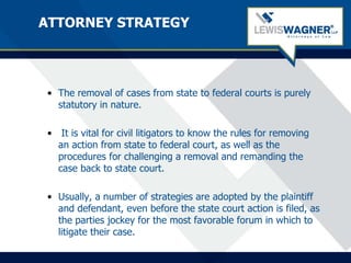 Removal To Federal Court Rob Foos | PPT