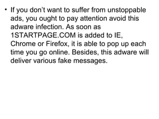 Remove 1 startpage.com pop up | PPT