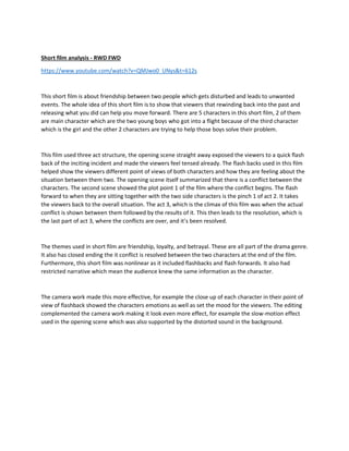 Short film analysis | PDF