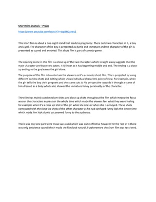 Short film analysis | PDF