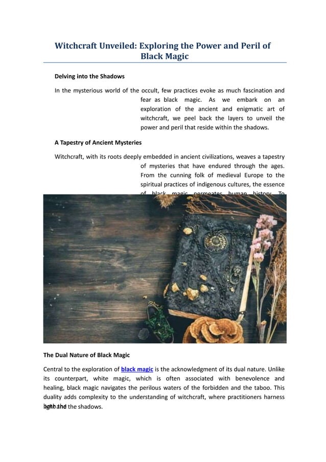 Witchcraft Unveiled: Exploring the Power and Peril of Black Magic | PPT | Magic and Illusion ...