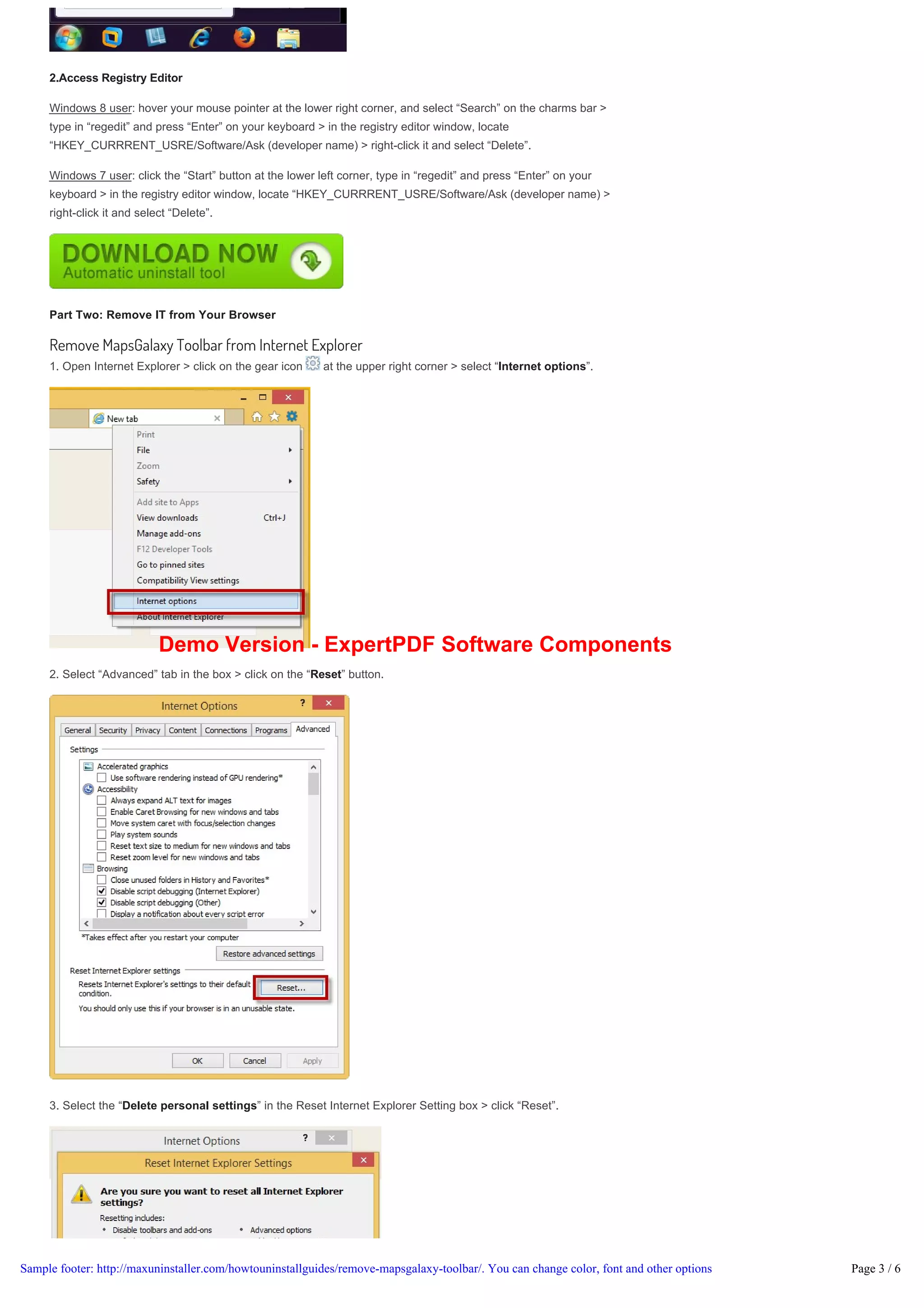 Remove maps galaxy toolbar – uninstall tutorial | PDF