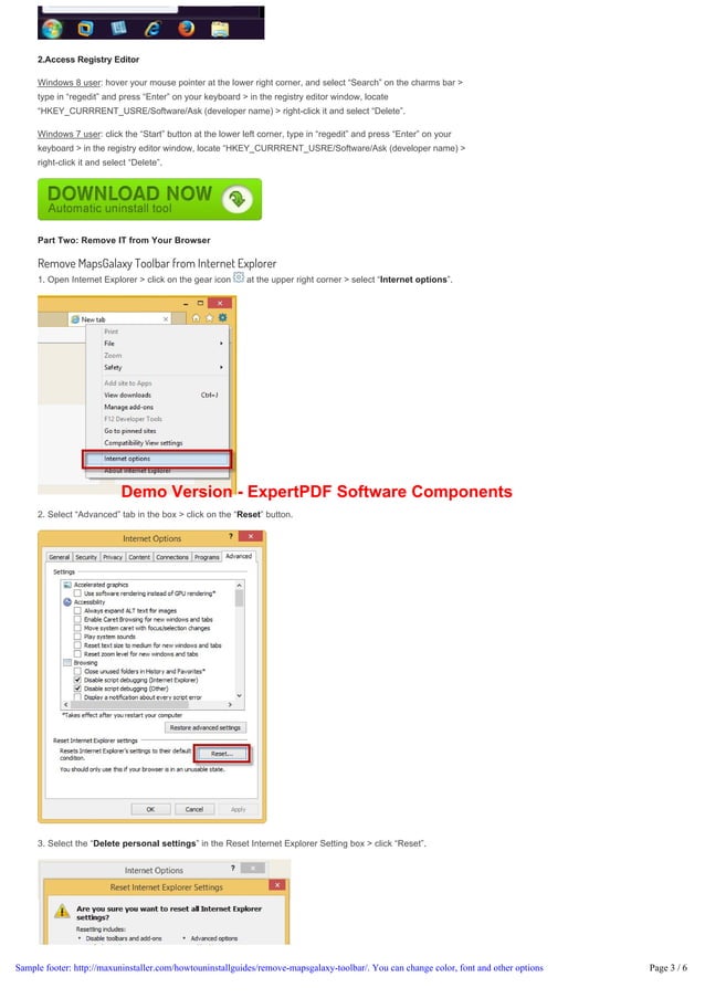 Remove maps galaxy toolbar – uninstall tutorial | PDF