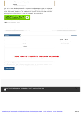 Remove maps galaxy toolbar – uninstall tutorial | PDF