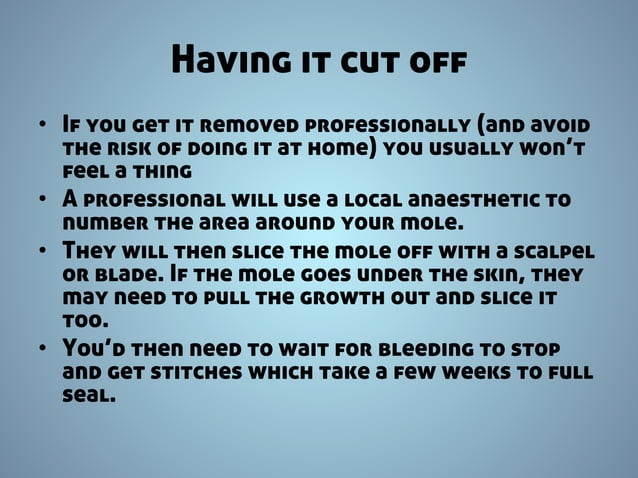 Removing a mole: What they are and how to get rid of them | PDF