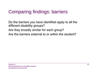 Removing Barriers For Disabled Students - Session Five | PPT | Debated ...
