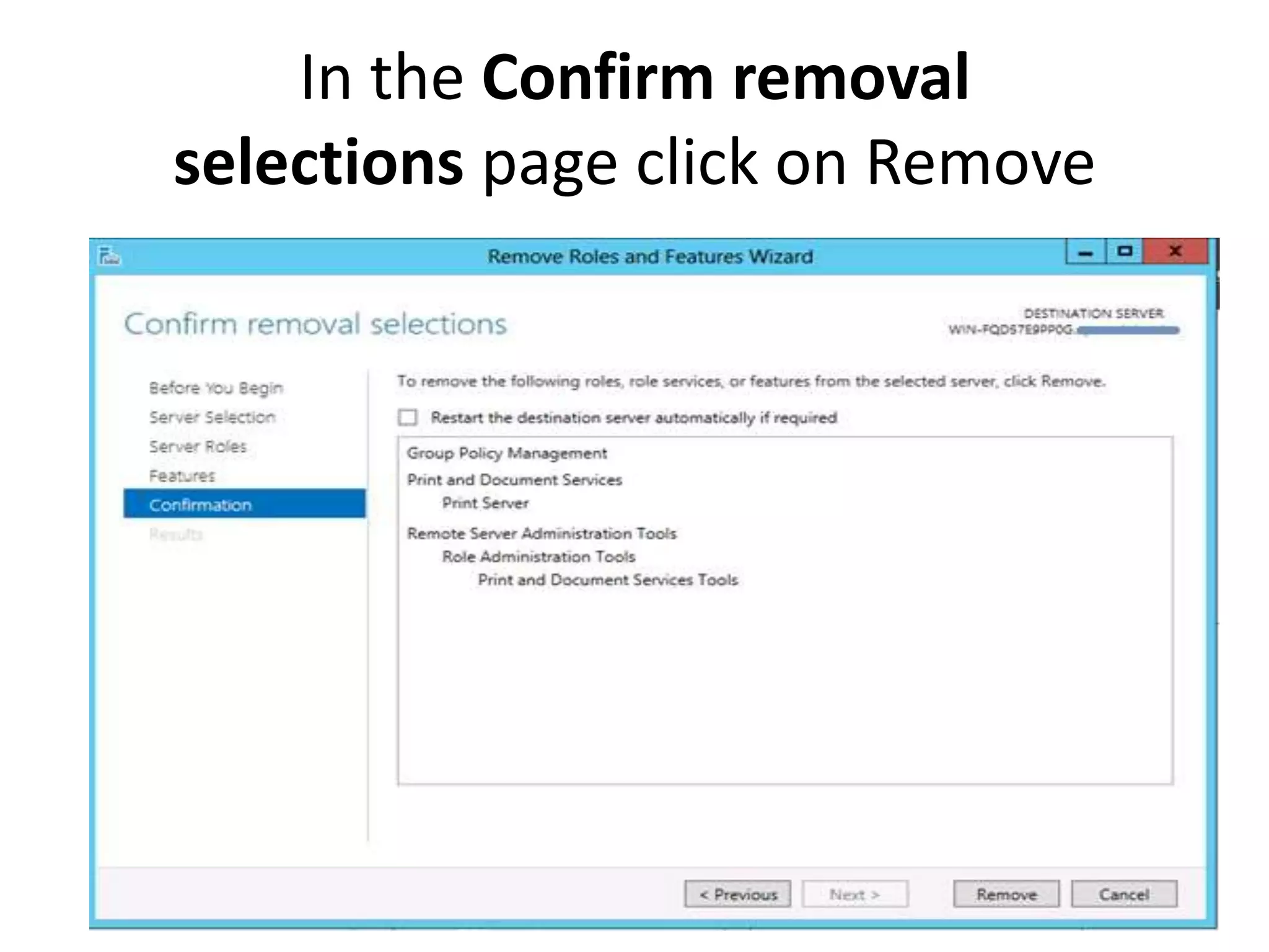 Removing roles and features in windows server | PPT