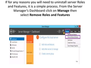 Removing roles and features in windows server | PPT