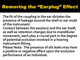 Removing the ear plug effect | PPT
