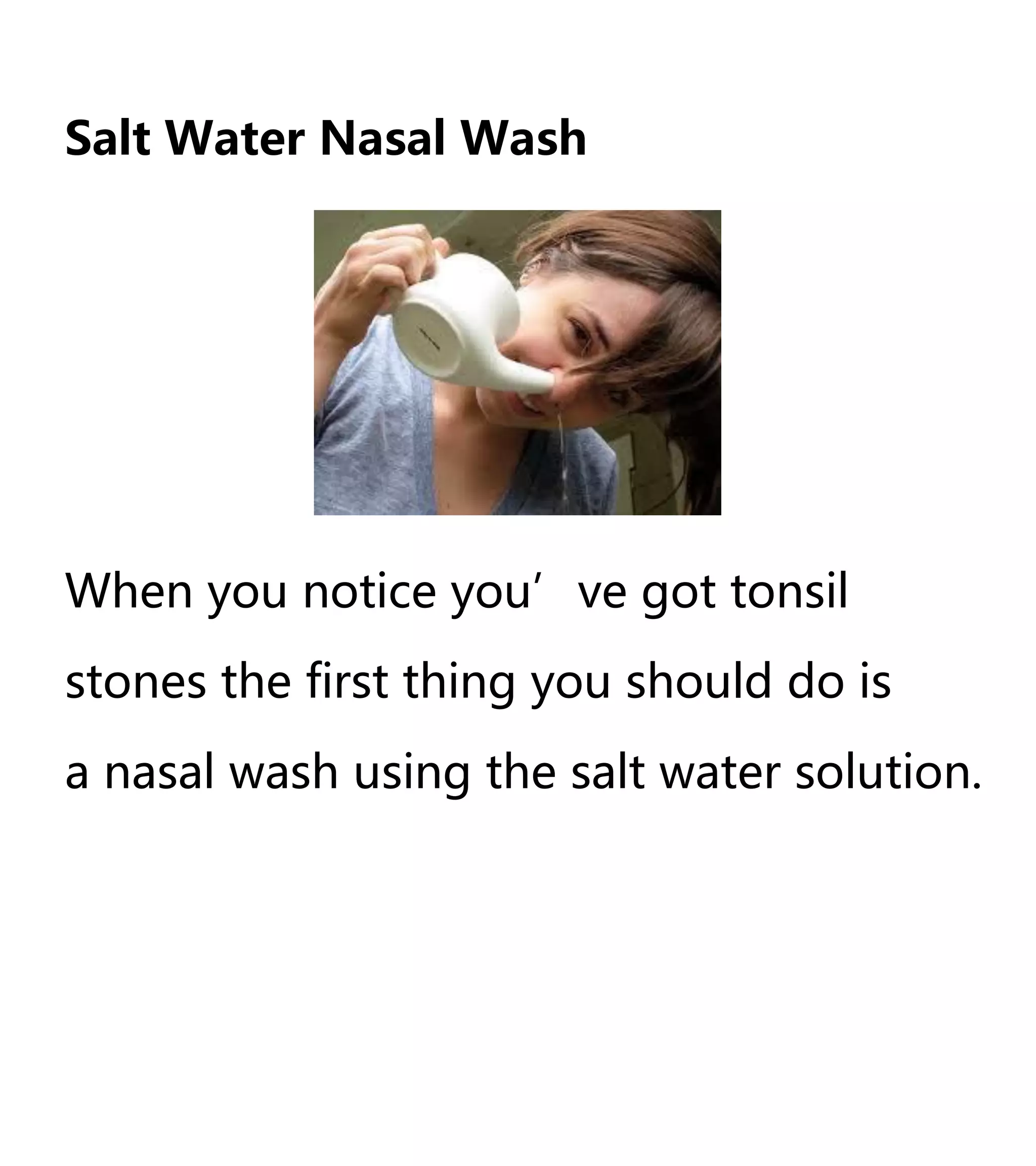 Removing tonsil stones with salt water | PDF