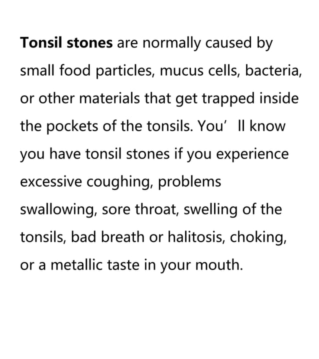 Removing tonsil stones with salt water | PDF | Ear, Nose and Throat ...
