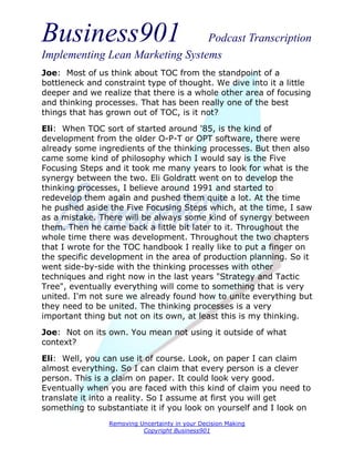 Removing Uncertainty in your Decision Making | PDF