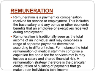 Remunerations and incentives | PPTX