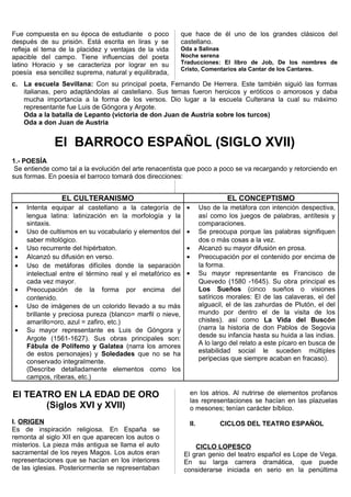 Renacimiento y barroco (siglo de oro) | DOC