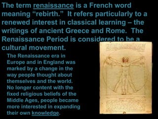 Renaissance - Thomas Wyatt - The Sonnet | PPT