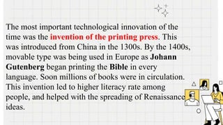 Renaissance 1300 - 1500 A.D in the Western World | PPTX