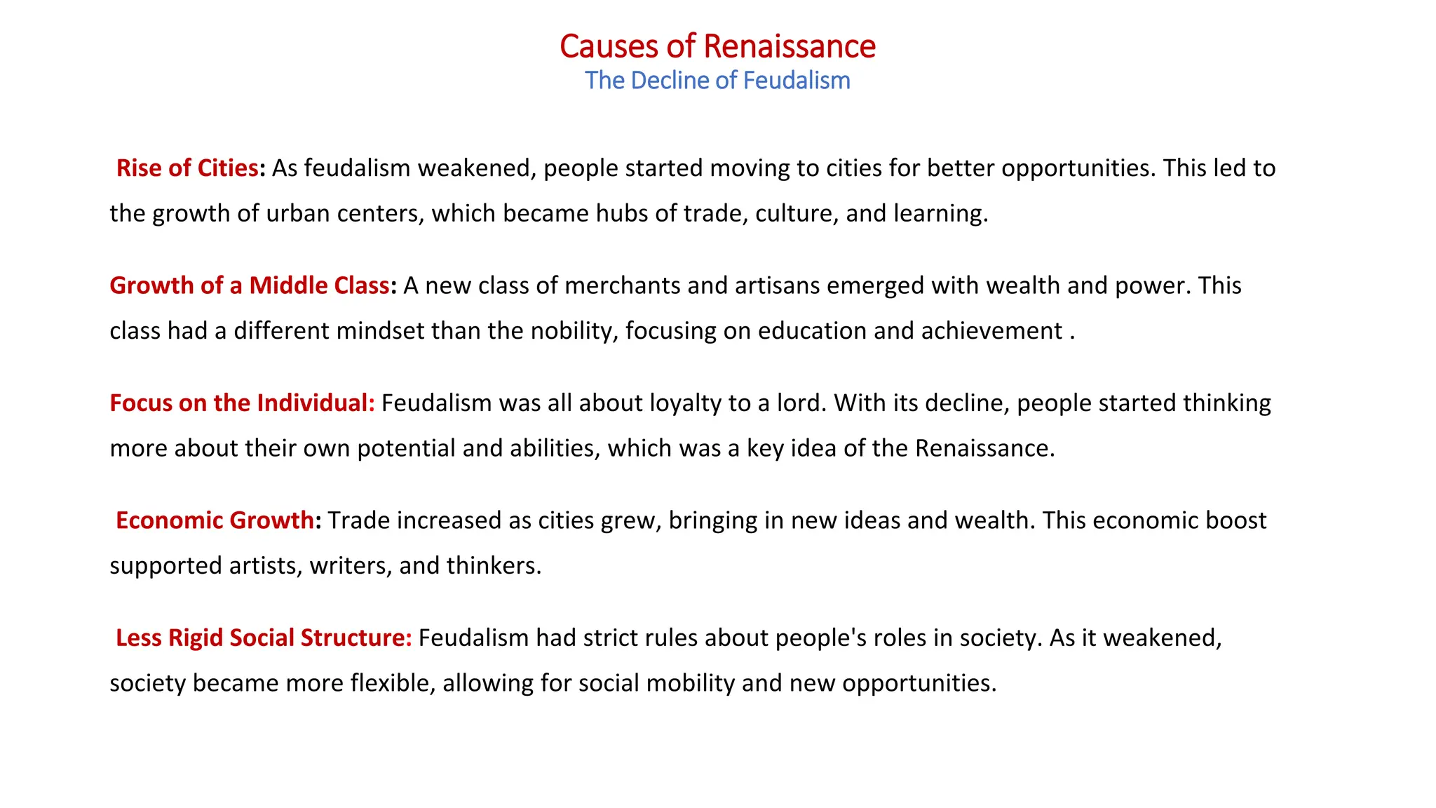 Renaissance: A Rebirth of Ideas ,Understanding the Causes | PPTX