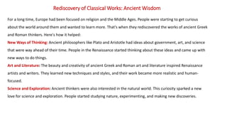 Renaissance: A Rebirth of Ideas ,Understanding the Causes | PPTX