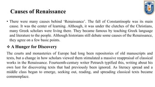 Causes Of The Renaissance