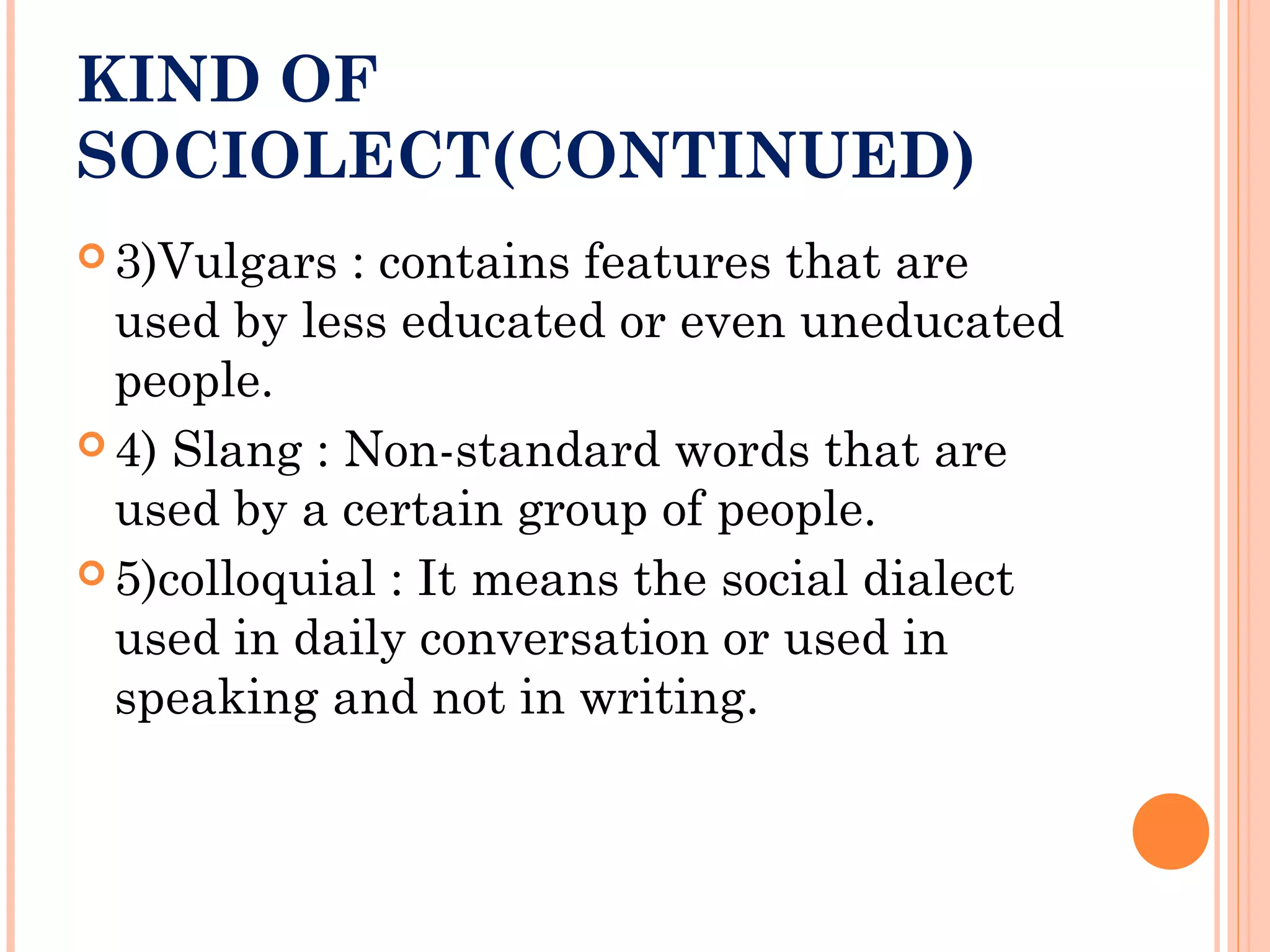 SOCIAL DIALECT | PPT
