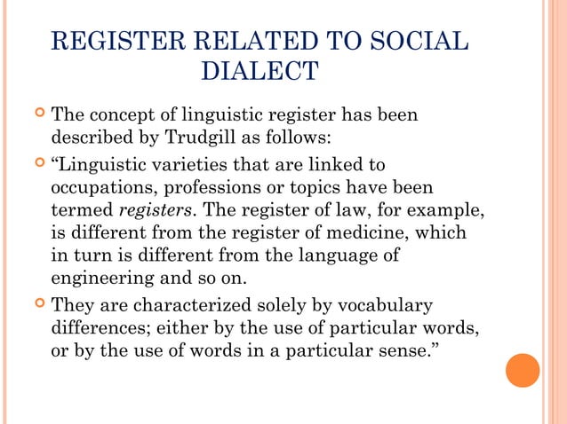 SOCIAL DIALECT | PPT