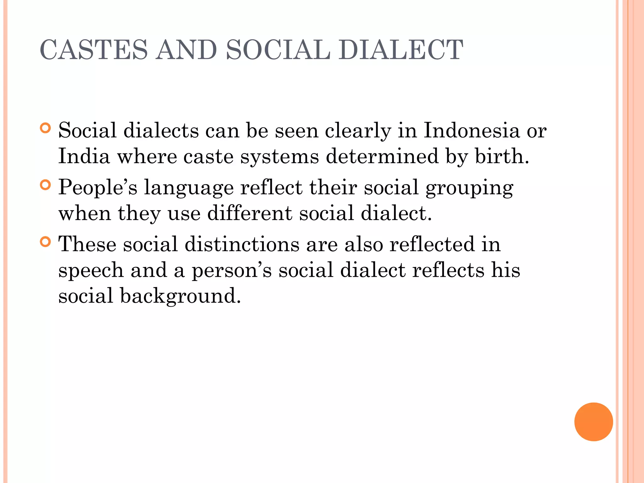 SOCIAL DIALECT | PPT