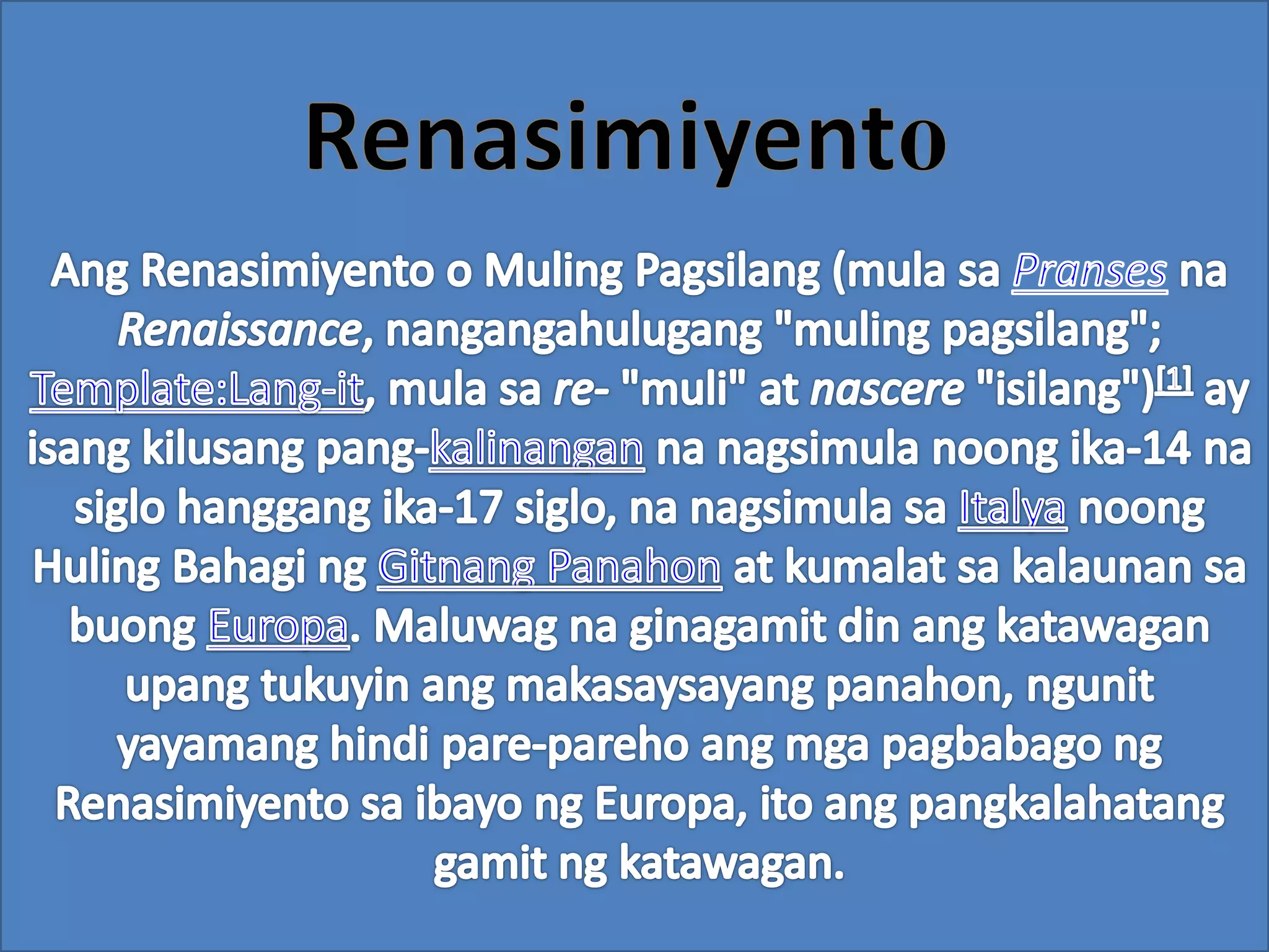 about Renaissance period (tagalog) | PPTX
