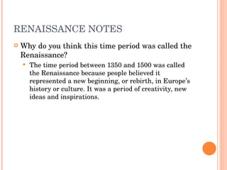 Renaissance and Reformation | PPT