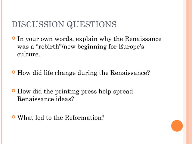 Renaissance and reformation | PPT