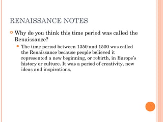 Renaissance and reformation | PPT