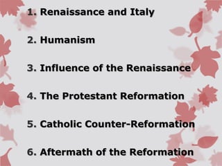 Renaissance and reformation | PPTX
