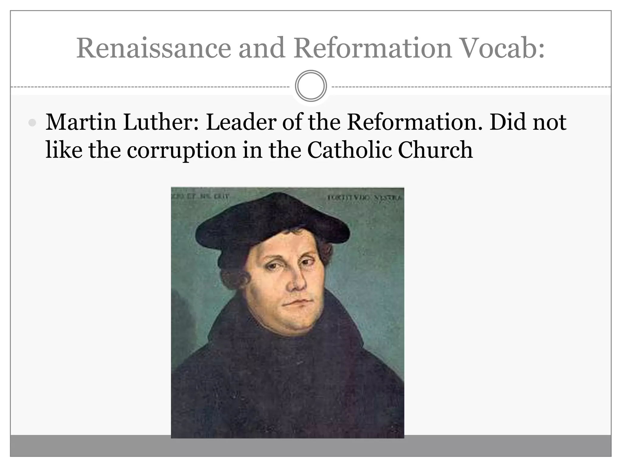 Renaissance and reformation vocabulary | PPTX