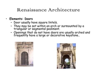 Renaissance Architecture Characteristics