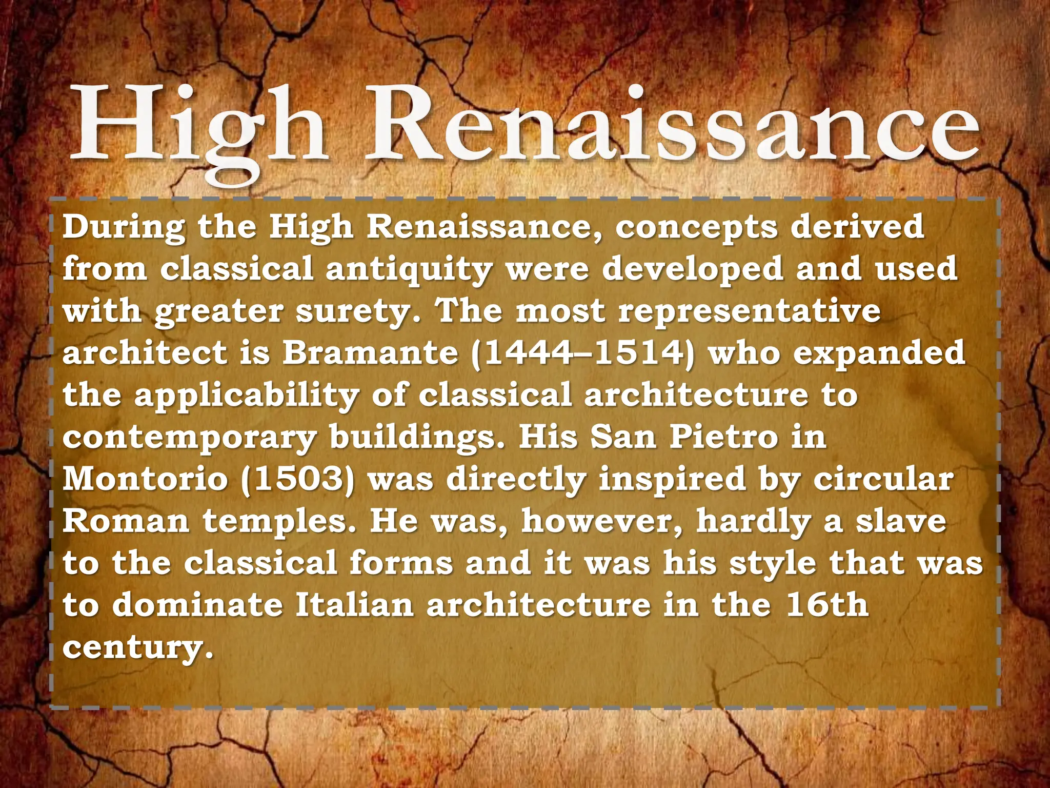 renaissance architecture: the story of italy | PDF