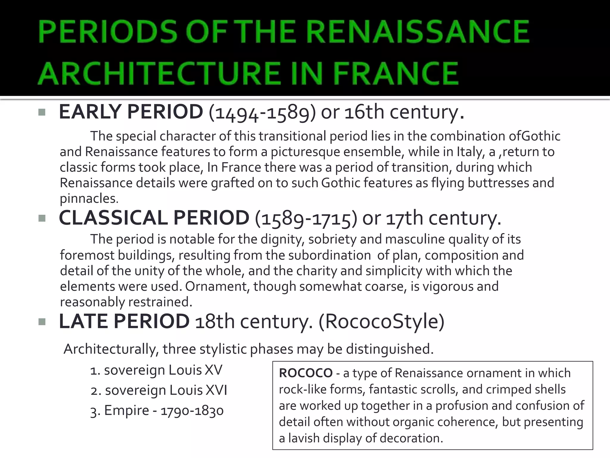 Renaissance architecture in france | PPTX