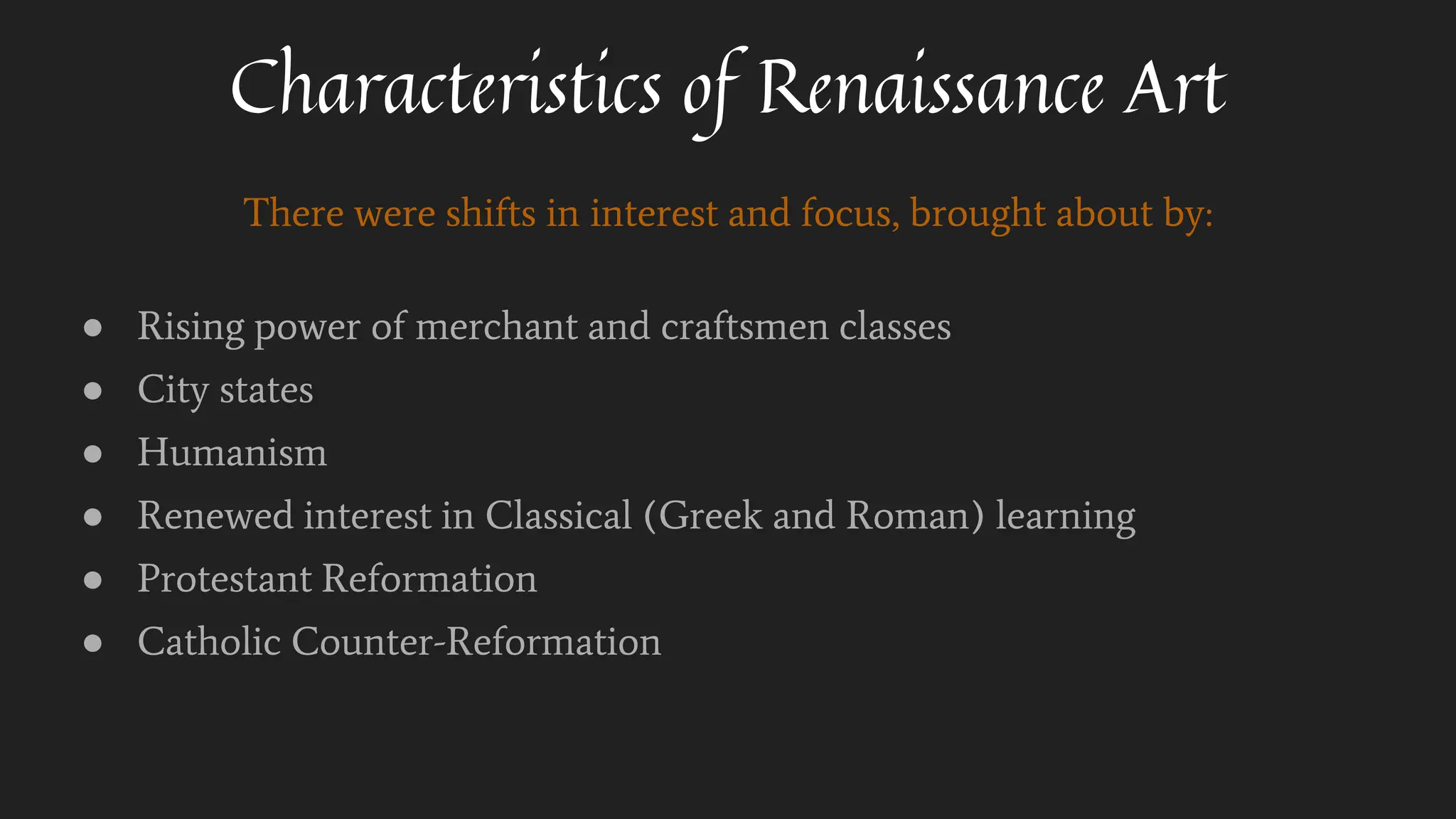 Renaissance Art- Intro to Art History for High School | PPTX