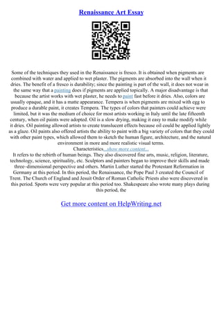 Renaissance Art Essay | PDF