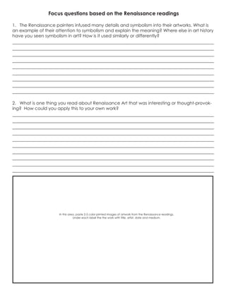 Renaissance arthistoryassignment | PDF