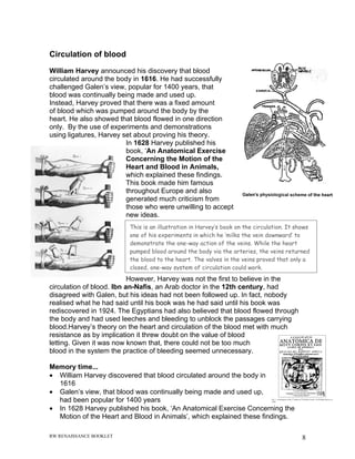 Renaissance booklet | DOC | Biological Sciences | Science