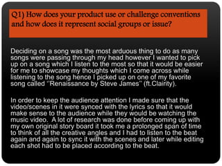 Creative critical reflection of Music Video | PPTX | Video Production ...