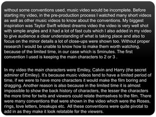 Music Video Creative critical reflection | PPTX