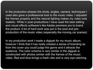 Music Video Creative critical reflection | PPTX