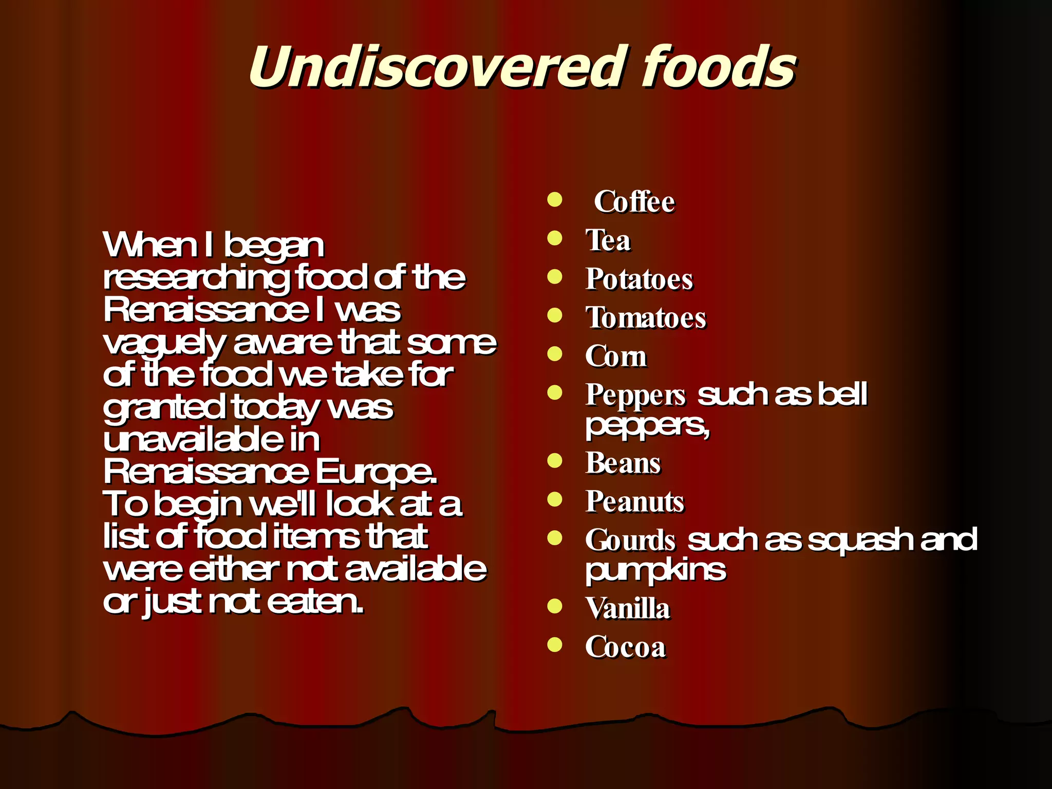 Renaissance Food & Drink | PPT