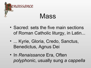 Renaissance for facebook | PPT | Classical Music | Music