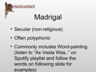 Renaissance for facebook | PPT | Classical Music | Music